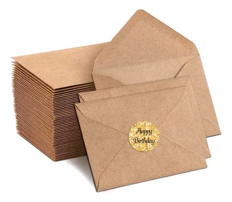 Paquete De 100 Sobres Kraft Marrones Para Invitaciones Meses Sin Interés