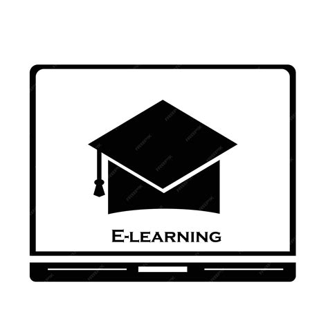 Premium Vector Elearning Graduation Cap On The Laptop Online Learning Online Education