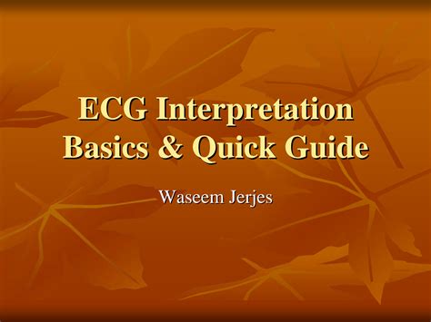 Solution Ecg Interpretation Ecg Interpretation Basics Quick Guide