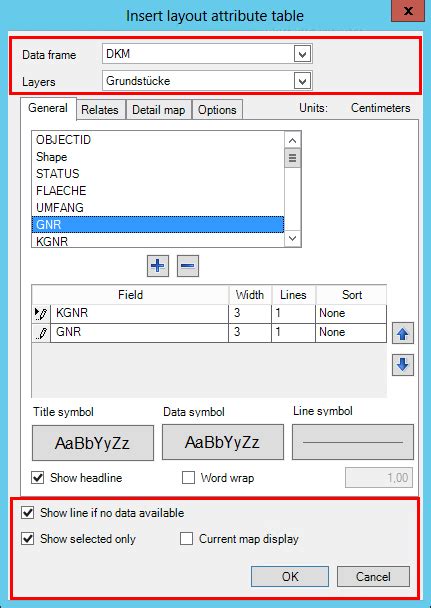 Insert Layout Attribute Table