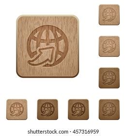 Set Carved Wooden International Buttons Stock Vector Royalty Free Shutterstock