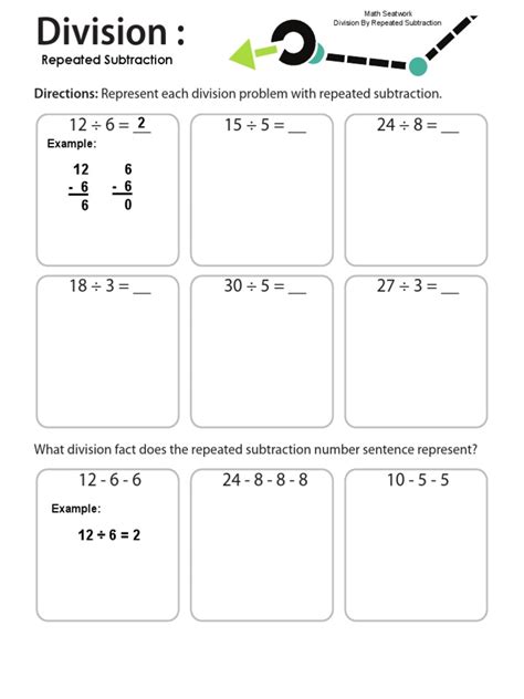 math seatwork division by repeated subtraction pdf