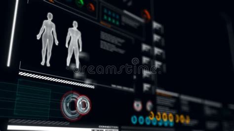 4k animation user interface with hud graph bar pi with space for