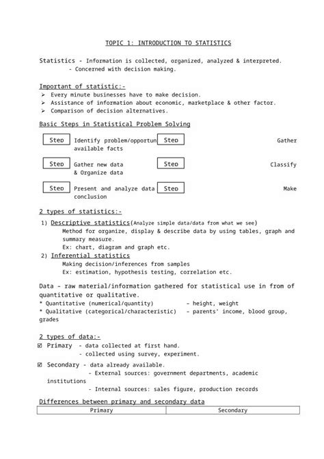 docx topic 1 introduction to statistics dokumen tips