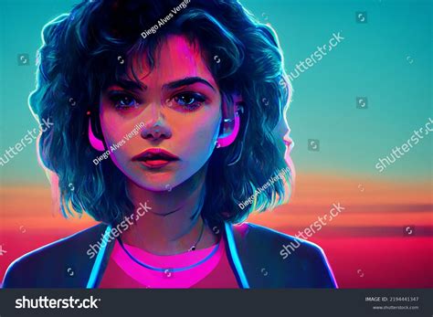 Illustration Portrait Short Haired Girl Looking Stock Illustration