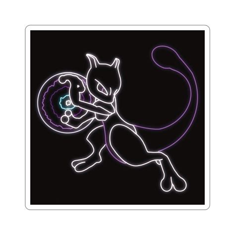 Neon Mewtwo Sticker Etsy