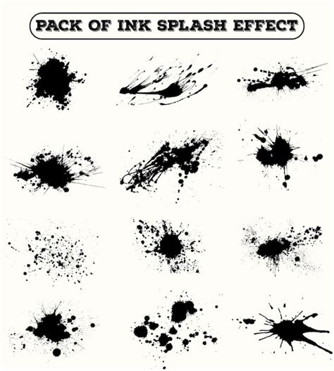 Premium Vector Free Pack Of Vector Ink Splash Texture Effect Template