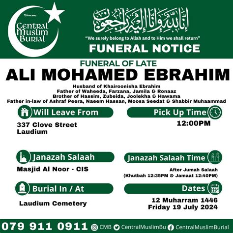 Funeral Of Late Ali Mohamed Ebrahim Laudium Online