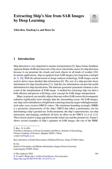 Pdf Extracting Ships Size From Sar Images By Deep Learning