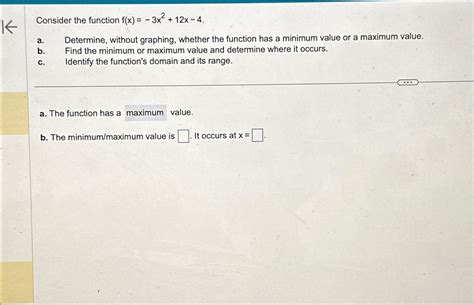 Solved Consider The Function Fx 3x212x 4a ﻿determine