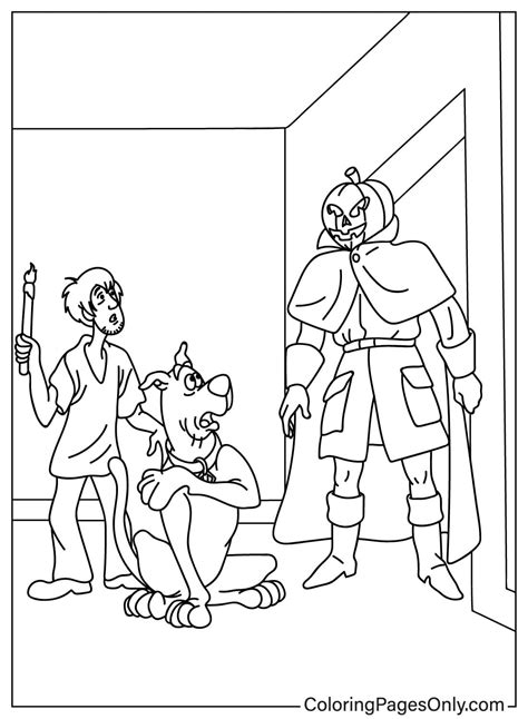 Headless Horseman With Scooby Doo Free Printable Coloring Pages