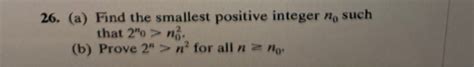 solved 26 a find the smallest positive integer n such