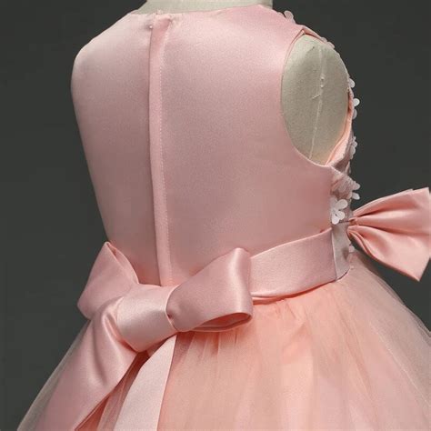 Flower Detail Girls Tulle Dress Pink Fabulous Bargains Galore