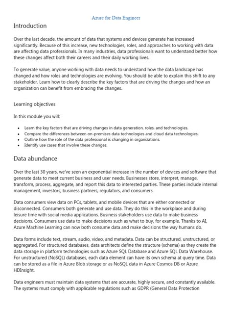 azure for data engineer download free pdf cloud computing