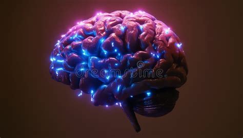 Luminous Brain Artificial Intelligence Stock Illustration