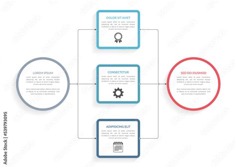 Flowchart Infographic Template With Nodes And Arrows Process Diagram