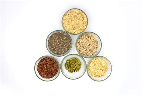 Healthy Seeds Pumpkin Watermelon Muskmelon Sunflower Chia Seeds Stock Image Image Of