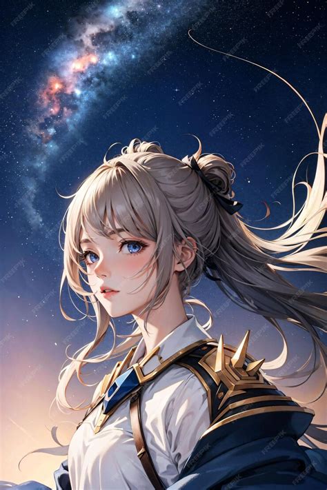 Premium Photo Anime Girl In A Night Sky