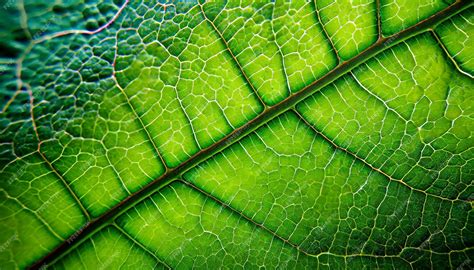 Premium Ai Image Microscopic Detail Of Green Leaf Veins