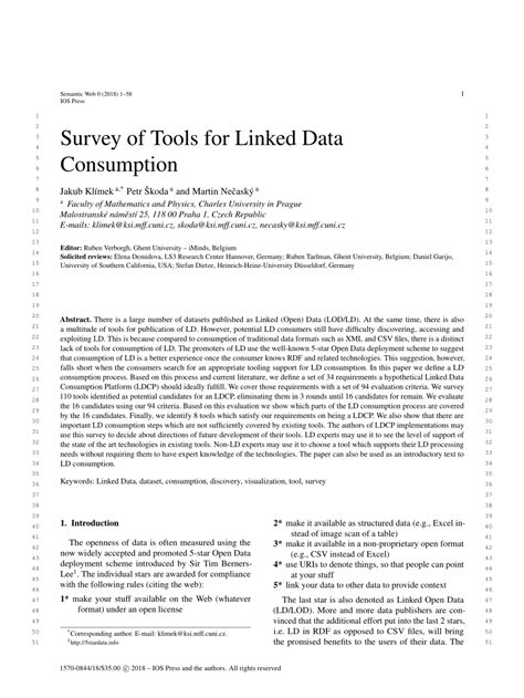 Pdf Survey Of Tools For Linked Data Consumption
