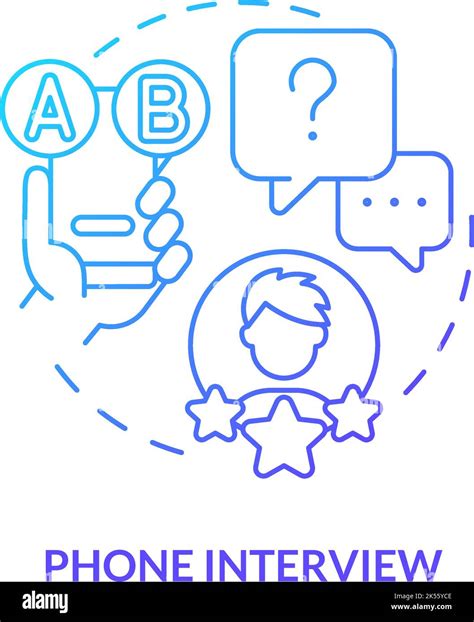 Cellphone Interview Blue Gradient Concept Icon Stock Vector Image And Art Alamy