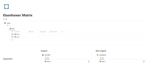 Eisenhower Matrix Notion Template