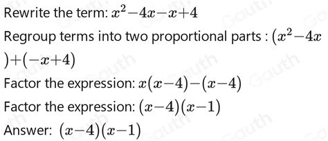 solved 4 x 2 5x 4 [math]
