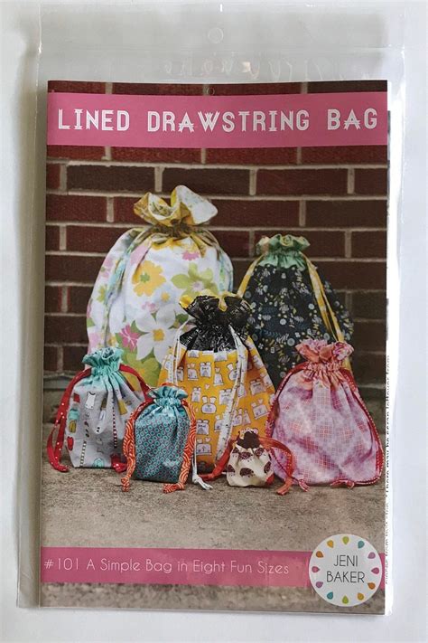 Lined Drawstring Bag Sewing Pattern By Jeni Baker Etsy