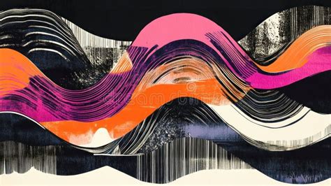 Abstract Waves In Vibrant Colors Create A Dynamic Visual Rhythm Stock