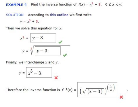 Solved Find the inverse function of f(x) = x3 + 3, 0 ≤ x | Chegg.com