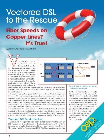 Vectored DSL To The Rescue ASSIA Inc