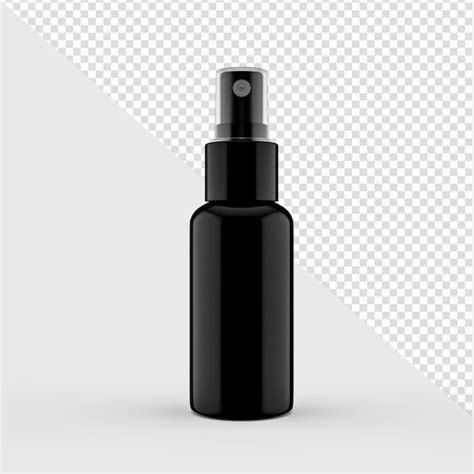 Premium Psd Black Empty Spray Bottle Mockup 3d Illustration Modeling