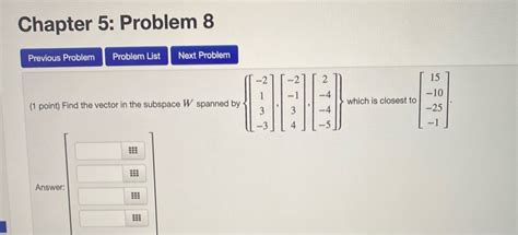 solved chapter 5 problem 8 previous problem problem list