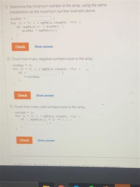 Solved Determine The Minimum Number In The Array Using Chegg