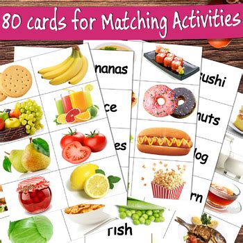 High Quality Printable Food Flash Cards By Valerie Fabre Tpt