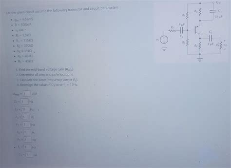 solved for the given circuit assume the following transistor