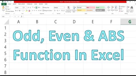 Odd Even And Abs Function In Excel Odd Function Even Function Math