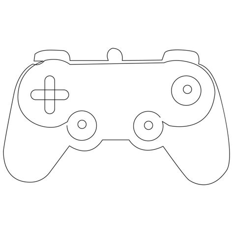 Game Controller Continuous Single Line Outline Vector Art Drawing And