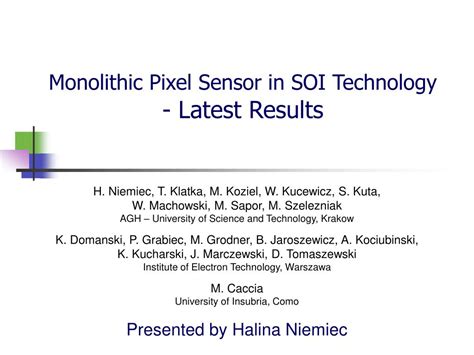 Ppt Monolithic Pixel Sensor In Soi Technology Latest Results