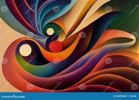 Colorful Smooth Waves Abstract Curves And Lines Art Background Illustration Generative Ai
