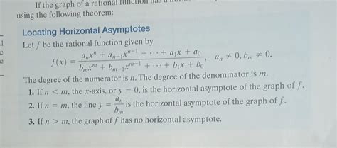 Solved What Is Proof Of The Horizontal Asymptote Rule Using Chegg Com