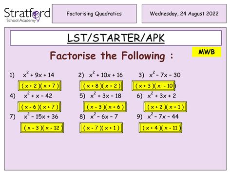 SOLUTION Factorising And Solving When A Is Not Equal To Studypool