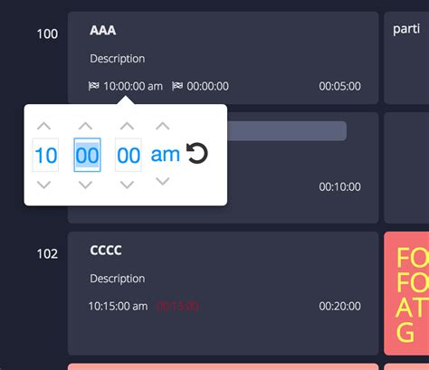 Time Picker Has Updown Arrows Shoflo