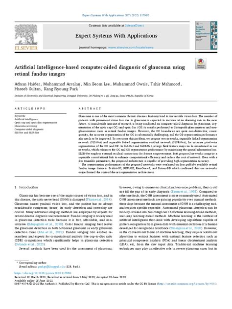 artificial intelligence based computer aided diagnosis of glaucoma