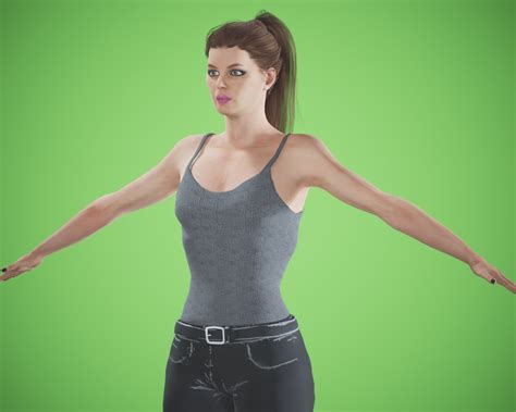 Free 3d Game Cartoon Rigged Girl Model Turbosquid 2216284
