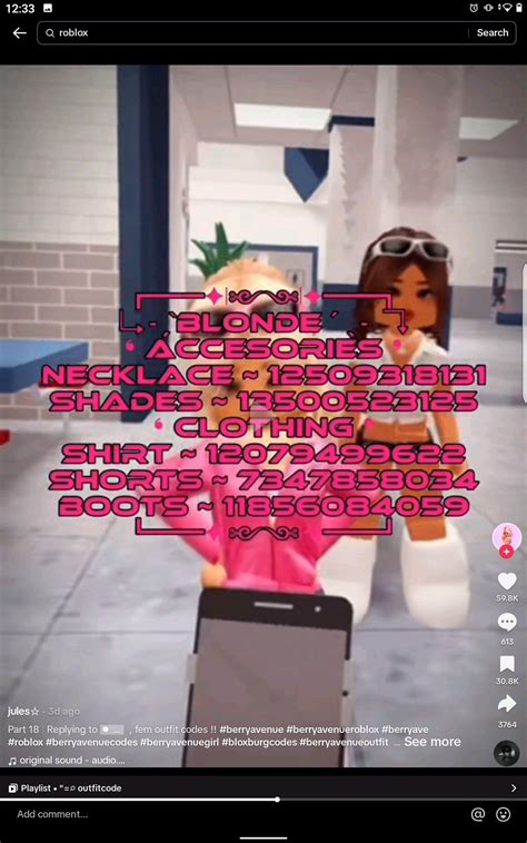 Hair Code 12269661086 Bangs Code 6657507028 Coding Clothes Cute