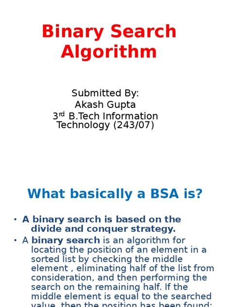 Binary Search Algorithm Pdf Algorithms Algorithms And Data Structures