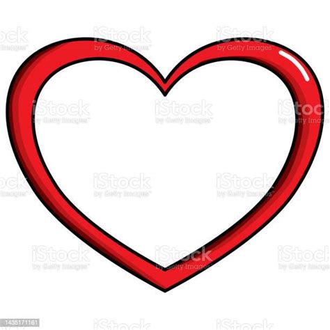 당신의 디자인을위한 레드 하트 프레임 복사 공간이 격리된 빈 사진 프레임입니다 3d 스타일 벡터 일러스트레이션 3차원 형태에 대한 스톡 벡터 아트 및 기타 이미지 Istock