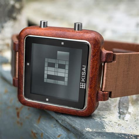 Binary Watch Logo Wood Tokyoflash Japan