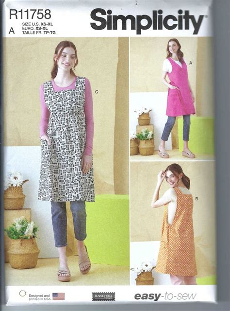 Uncut Simplicity Sewing Pattern 11758 9766 Misses Tabard Aprons By Elaine Heigl Designs Ff